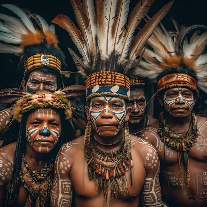 Undiscovered Tribes of the Amazon Jungle. Generative AI. Stock ...