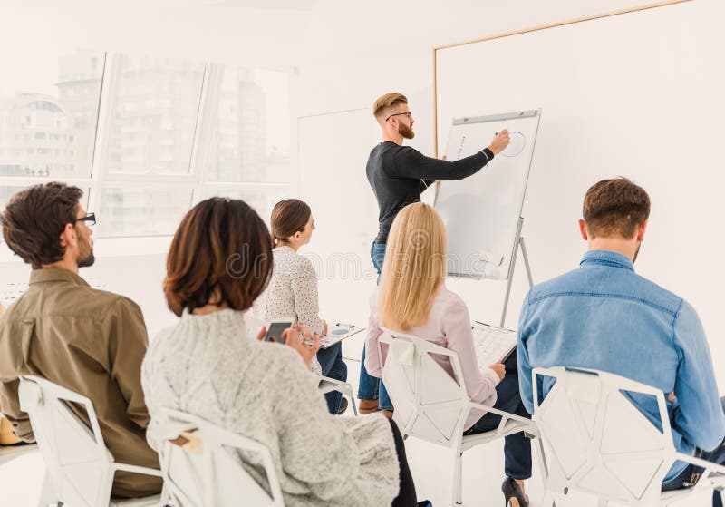 Undistracted Man Drawing Circle with Marker Stock Image - Image of ...