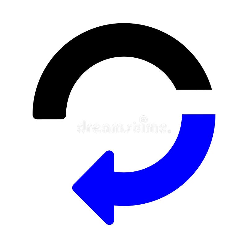 Undo Arrow Icon stock vector. Illustration of back, icon - 243635263