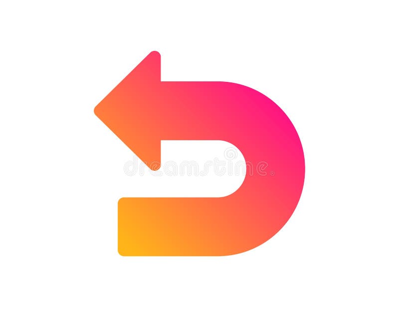 Undo Arrow Icon. Left Turn. Vector Stock Vector - Illustration of ...