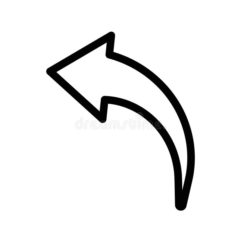 Undo Arrow Sign Linear Logo Mark in Black and White Stock Vector ...