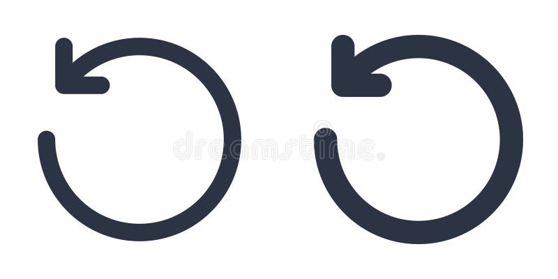 Undo Arrow Simple Icons Set Designed in Filled and Stroke Style Stock ...