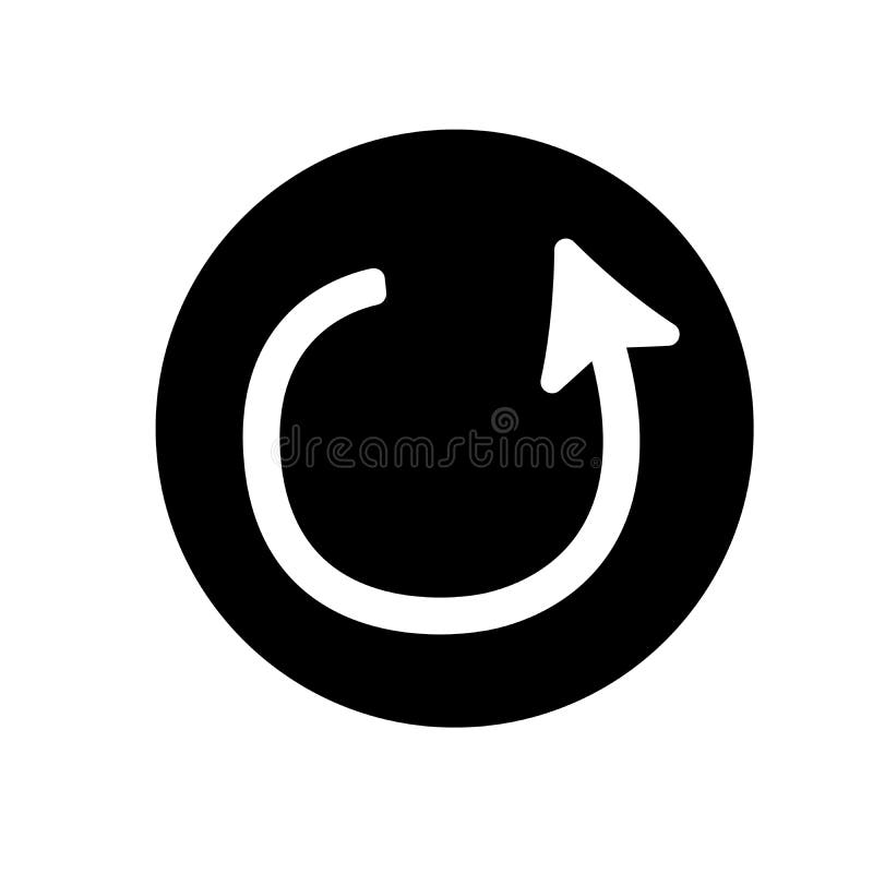 Undo Changes Media Player Icon Illustration. Black and White Icon ...