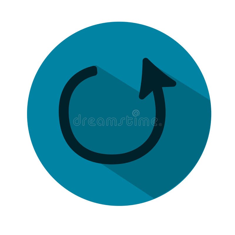 Undo Changes Media Player Icon Illustration. Blue Flat Icon. Vector ...