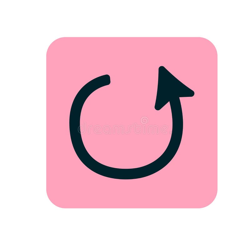 Undo Changes Media Player Icon Illustration. Pink Flat Icon. Vector ...