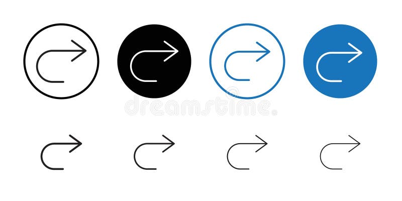 Undo Icon Isolated Flat Vector in Outline Stock Vector - Illustration ...