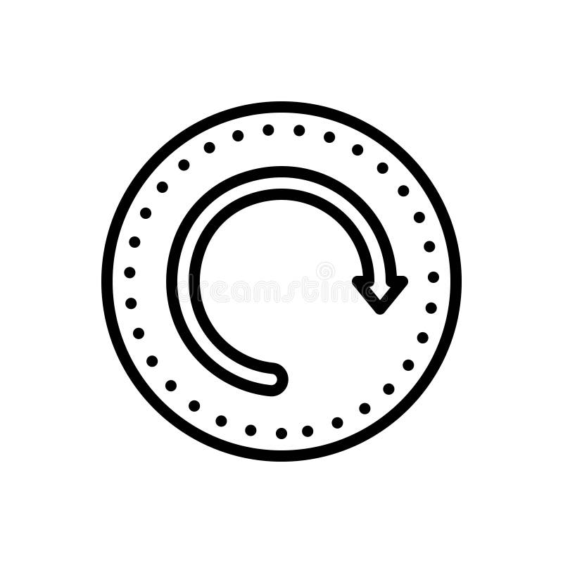 Black Line Icon for Undo, Return and Reset Stock Illustration ...