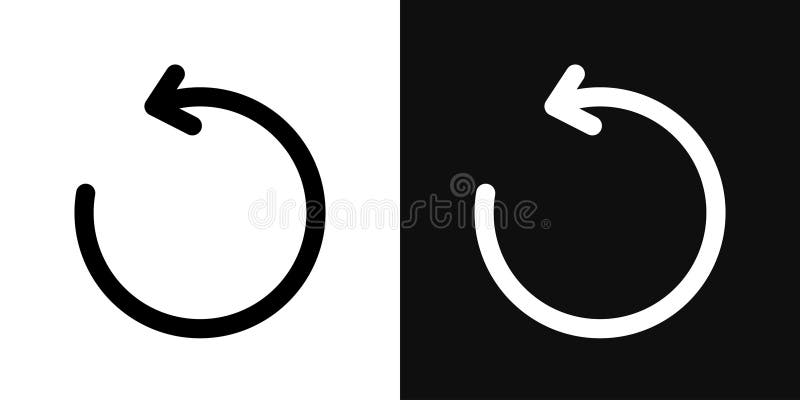 Undo Icon Set. Return Back Arrow Vector Symbol. Reverse Button Vector ...