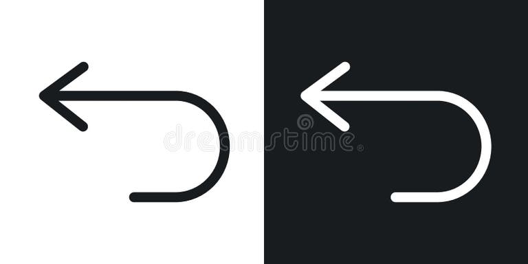Undo Icon Set. Return Back Arrow Vector Symbol. Reverse Button Vector ...