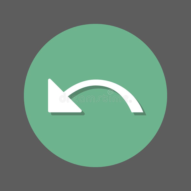 Undo, Left Arrow Flat Icon. Round Colorful Button, Circular Vector Sign with Shadow Effect. Flat ...
