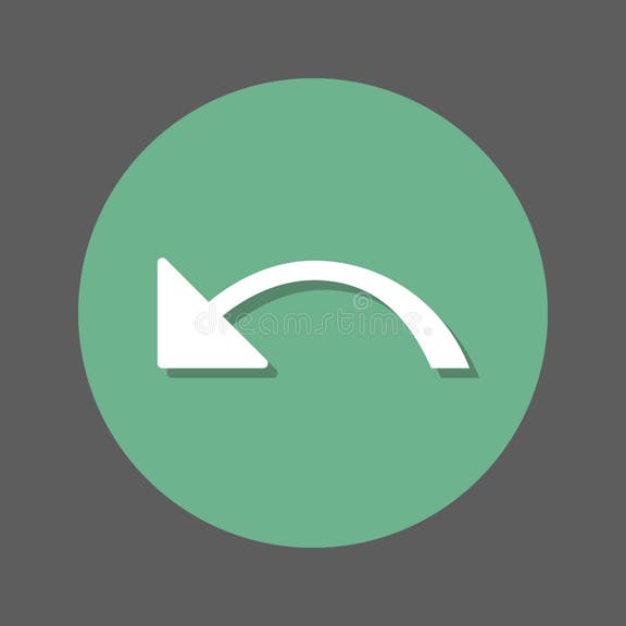 Undo, Left Arrow Flat Icon. Round Colorful Button, Circular Vector Sign with Shadow Effect. Flat ...
