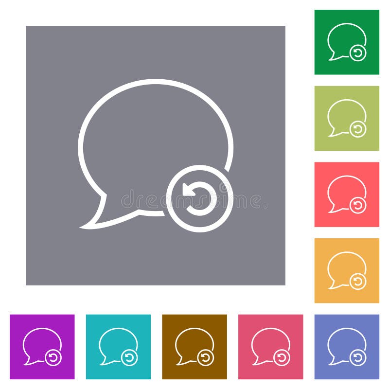 Undo Message Square Flat Icons Stock Vector - Illustration of response ...