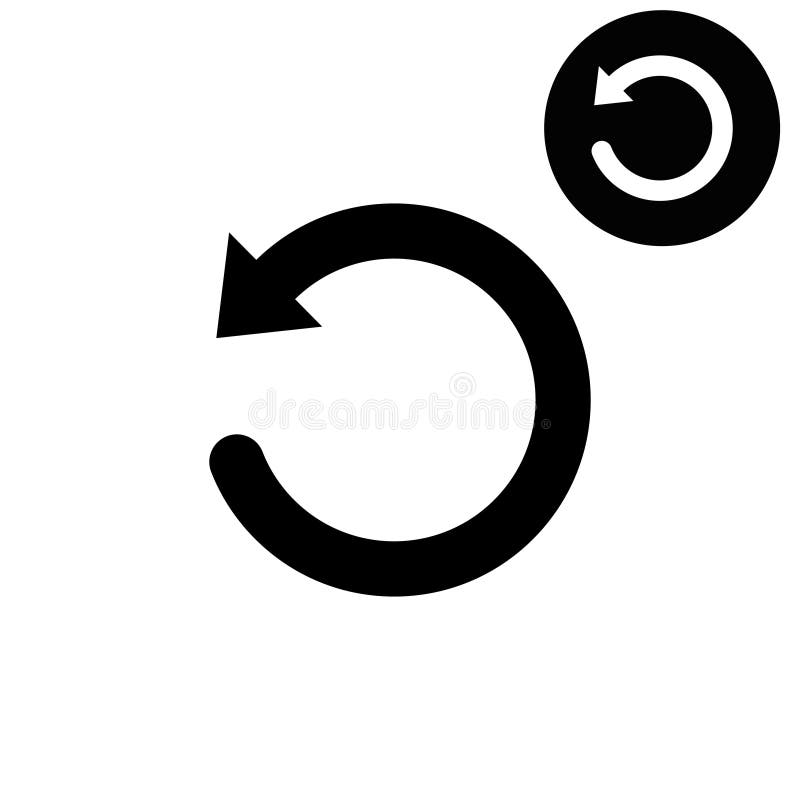 Undo Symbol - White Vector Icon Stock Vector - Illustration of recover ...