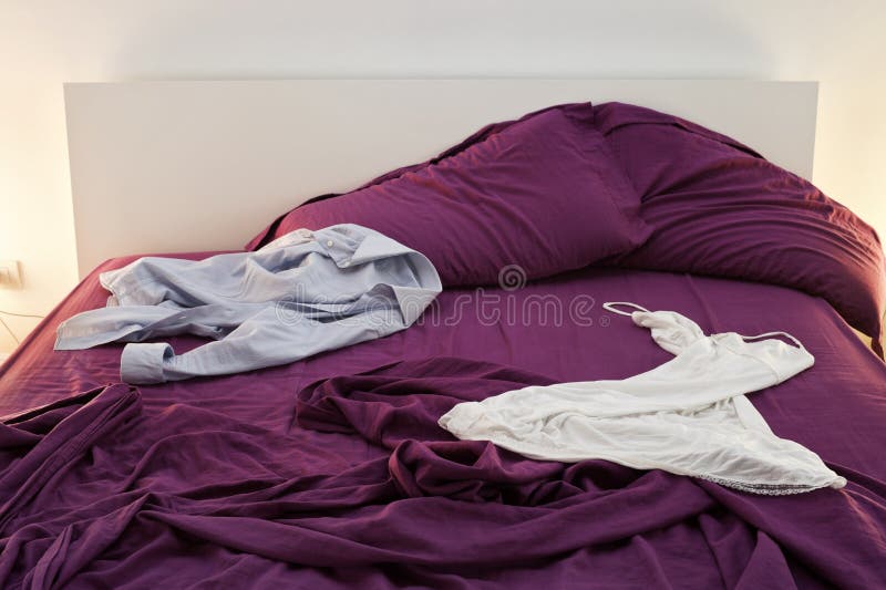 Undone bed stock image. Image of pillows, bedroom, dress - 25959931