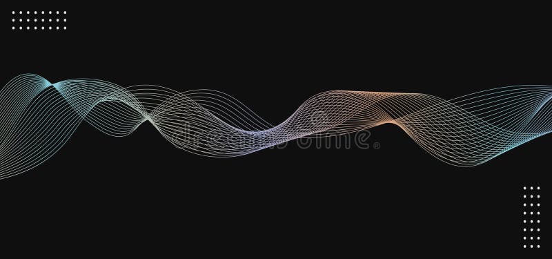 Undulate Gradient Multicolor Lines with Blend Effect. Twisted Ribbon ...