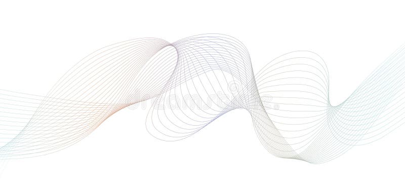 Undulate Gradient Multicolor Lines with Blend Effect. Twisted Ribbon ...