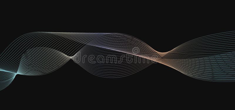 Undulate Gradient Multicolor Lines with Blend Effect. Twisted Ribbon ...