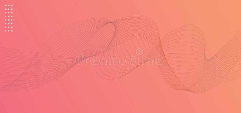 Undulate Gradient Orange and Red Lines with Blend Effect. Isolated Wave ...