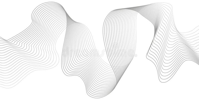 Geometric Border. Isolated on White Background. Grey Wave Swirl ...