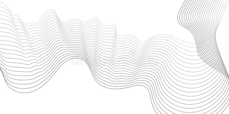 Geometric Border. Isolated on White Background. Grey Wave Swirl ...