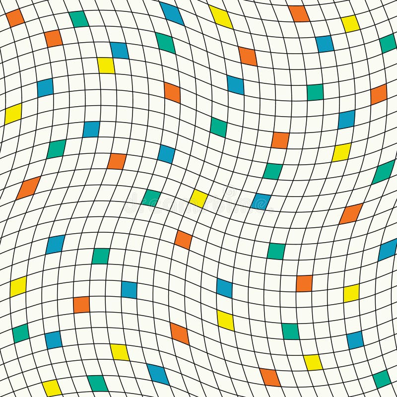 Undulated Grid Structure with Squares Stock Illustration - Illustration ...