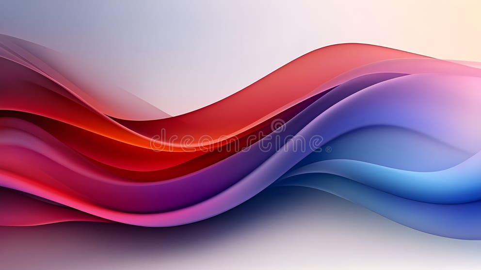 Undulating, Abstract Wave Forms in Gradient Shades of Blue, Purple, and ...