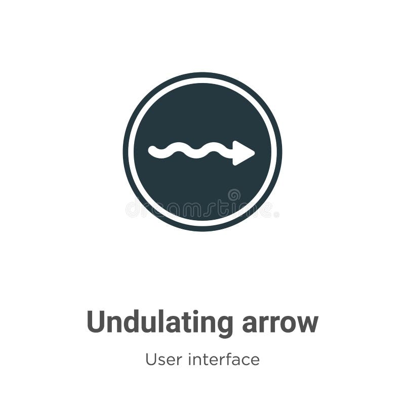 Undulating Arrow Vector Icon on White Background. Flat Vector ...