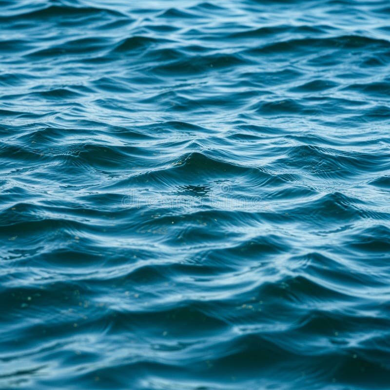 Undulating Blue Ocean Waves Under Natural Light. the Water Surface ...