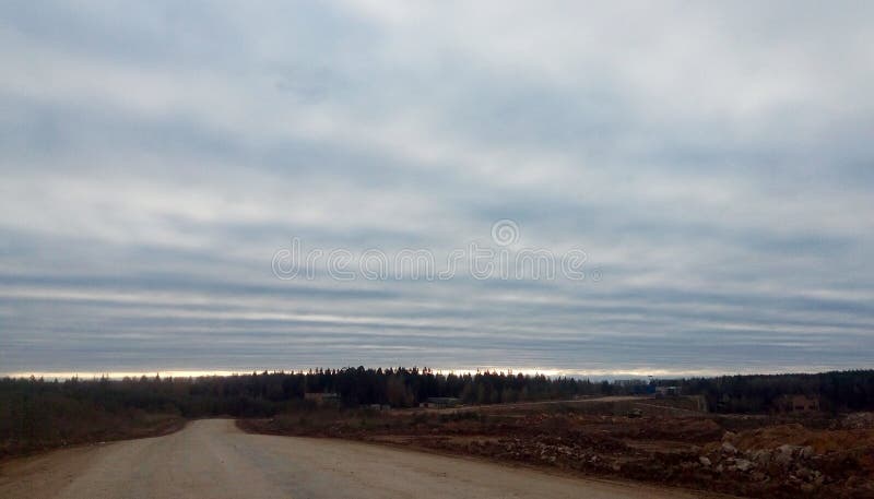 Undulating clouds stock image. Image of autumn, road - 81266427