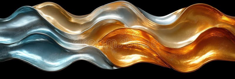 Undulating 3D Forms Resembling Shimmering Metallic Waves with ...