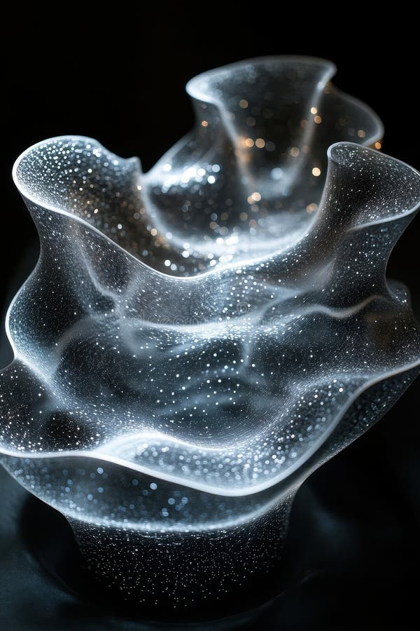 Undulating 3D Forms Resembling Shimmering Metallic Waves with ...