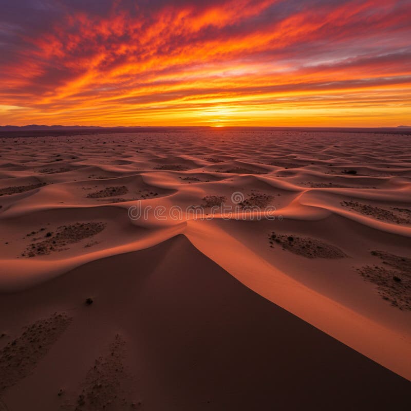 Undulating Desert Dunes Stretch into the Distance Under a Dramatic ...
