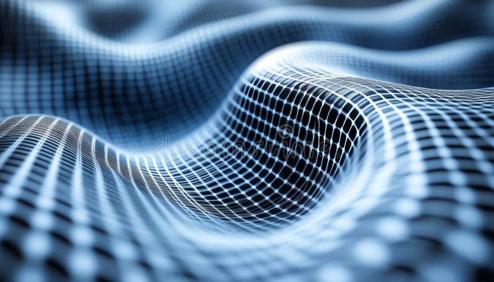 Undulating Digital Mesh Futuristic Abstract Interconnected Dots and ...