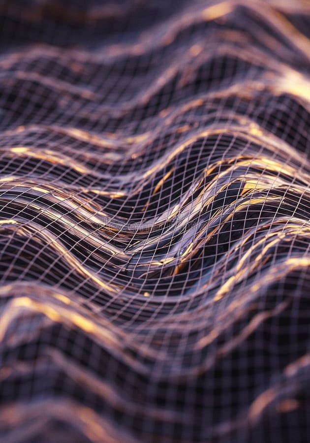 Undulating Grid Surface with a Dynamic, Wave-like Pattern. the Mesh ...