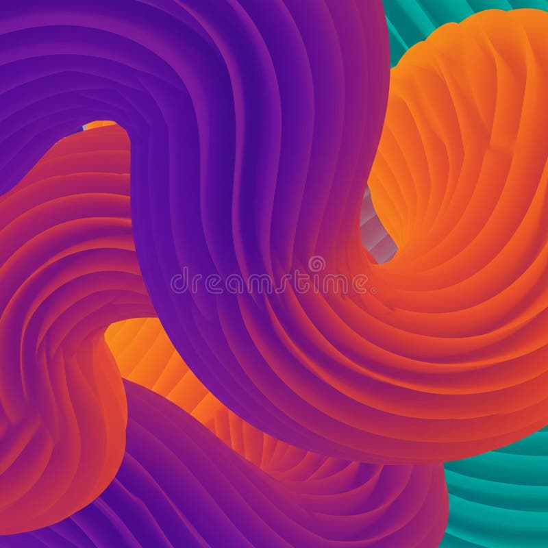 Undulating, Intertwined Forms Create a Mesmerizing Abstract Image with a Smooth Stock ...