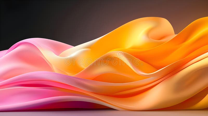 Undulating Layers of Paper-like Material in Soft Pastel Shades of White ...