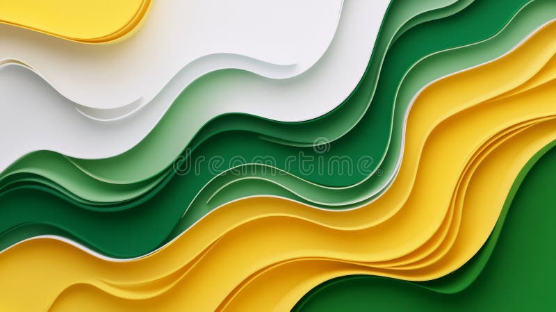 Undulating Layers of Yellow, Green, and Gray Shades Symbolize ...