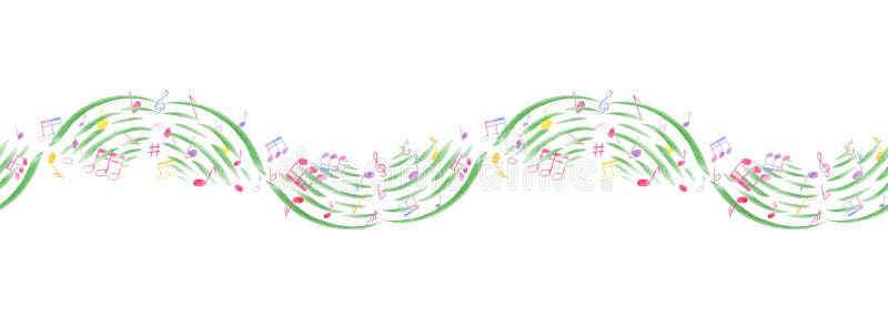 Undulating Levitation Music Notes. Multicolored Notes Flying through ...