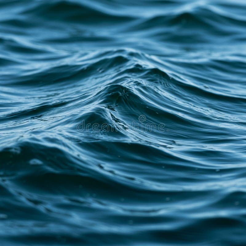 Undulating Ocean Waves with a Rich Blue Hue. the Surface Texture Varies ...