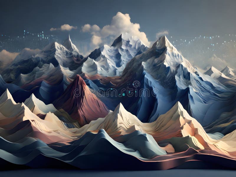 A Wavy Mountain Range Depicting Global Market Chart Stock Illustration ...