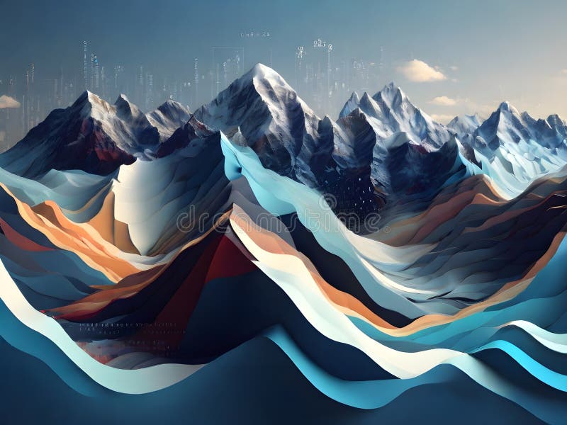 A Wavy Mountain Range Depicting Global Market Chart Stock Illustration ...