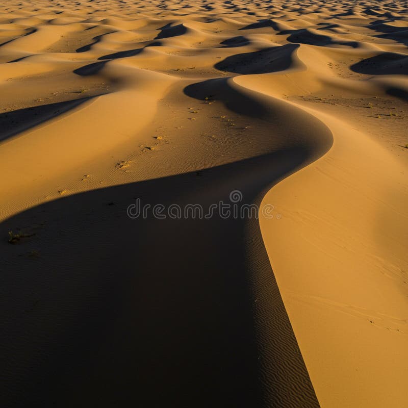 Undulating Sand Dunes Cast Deep Shadows Under the Low Angle Sunlight ...