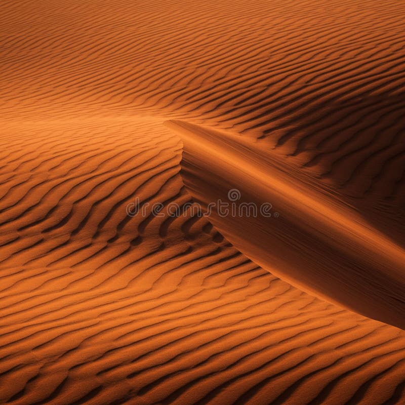 Undulating Sand Dunes with Intricate, Rippled Patterns Cast Shadows ...