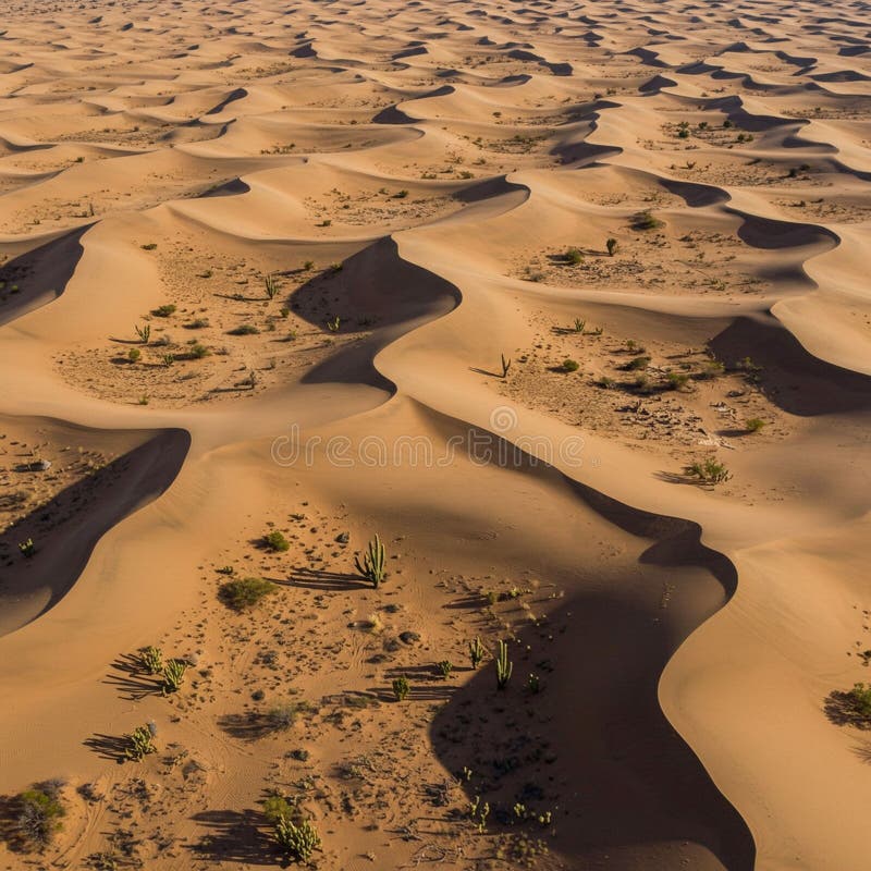 Undulating Sand Dunes Stretch Across the Landscape, Creating a Rhythmic ...
