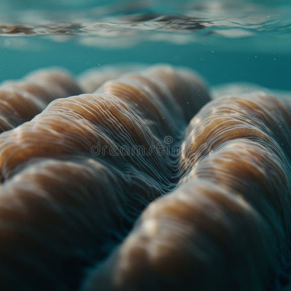 Undulating Surface of a Coral Structure Underwater, Displaying Ridges ...