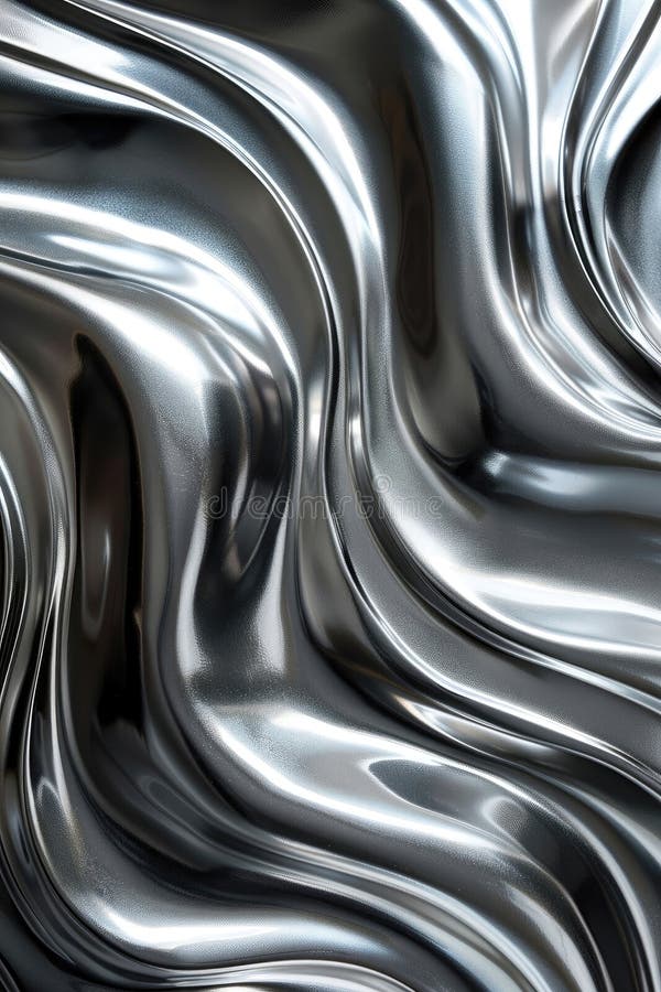 Undulating Surface of a Reflective Metallic Texture with Wavy Patterns ...
