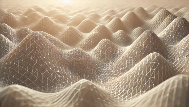 Triangular Mesh Waves in Soft Landscape Light Stock Illustration ...