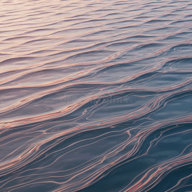 Undulating Water Surface with Gentle, Rhythmic Waves Reflecting Hues of ...