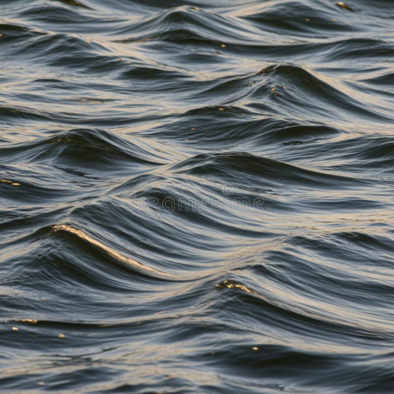 Undulating Water Surface with Gentle Waves Reflecting Light. the ...
