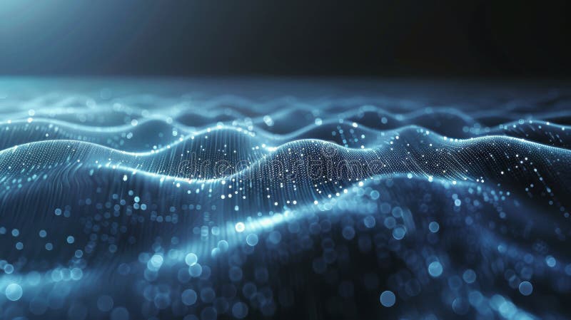 Undulating Wave of Blue Lights Stock Photo - Image of gradient, lights ...